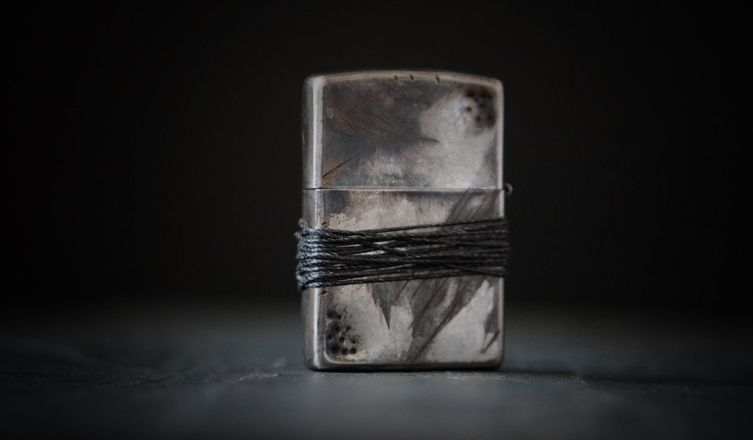 Heavily Distressed Oxidised Battle Damaged Worn Vintage Silver Chrome ...