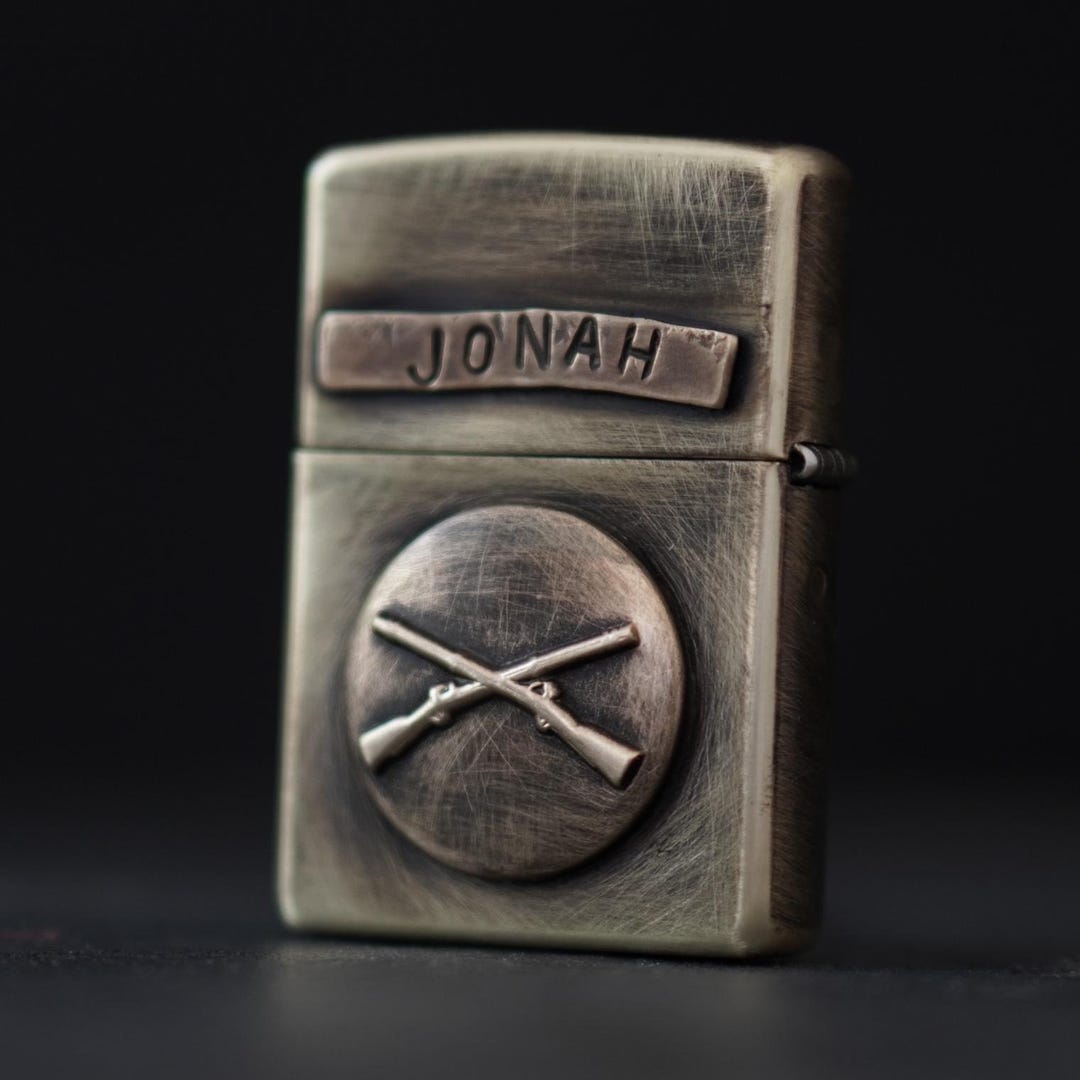 Customised Distressed Vintage Style Aged Brass Zippo Lighter With U.S ...