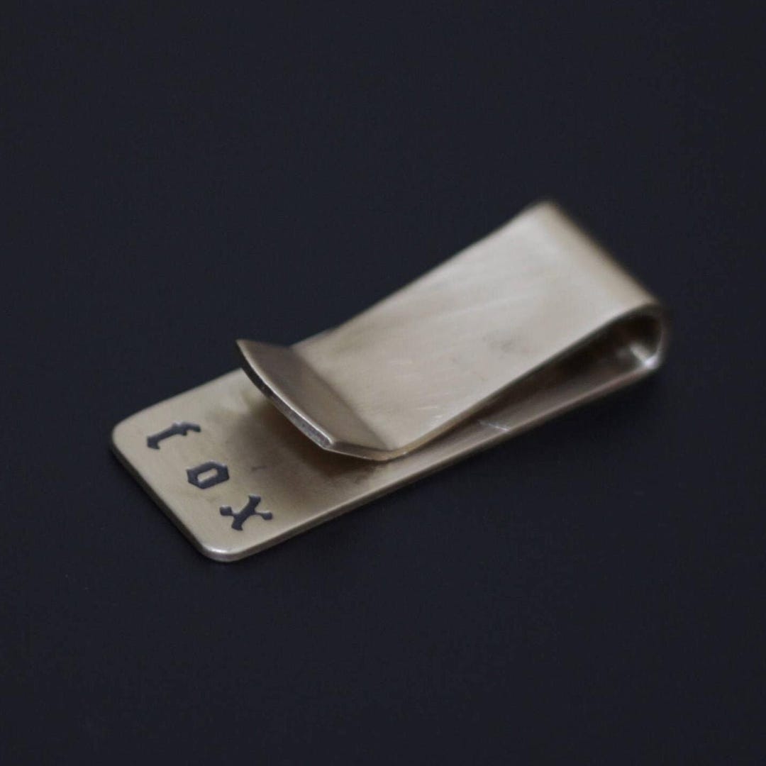 Personalised Solid Brass Money Clip – Custom Engraved Minimalist Wallet ...