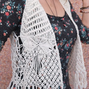 Cotton Thread Vest, Colorful Motifs, Tasseled Vest, Handmade, Festival ...