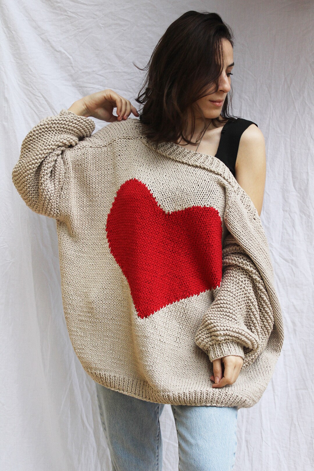 Big Heart Cardigan Valentines Knitting Patterns, Love Day, Love Day ...