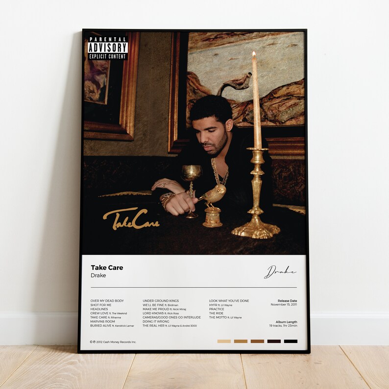 Drake Take Care Album Poster. Printable Wall Art. Music - Etsy