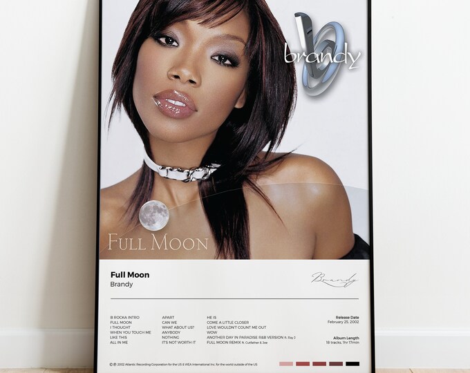 Brandy - Full Moon Album Poster. Printable Wall Art. Music Poster ...