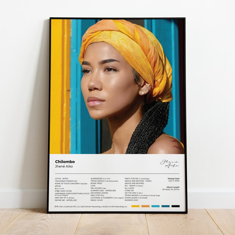 Jhené Aiko - Chilombo Album Poster. Printable Wall Art. Music Poster ...