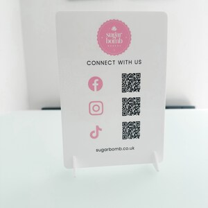 Connect With Us Multi QR Code Social Media Business Sign, Follow Us ...