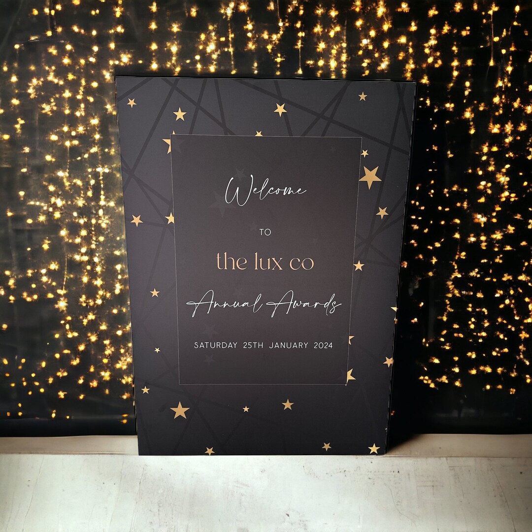 Business Awards Ceremony Personalised Welcome Sign, Bespoke Event Signs ...