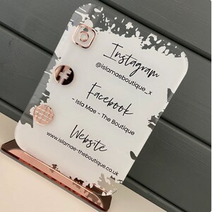 Luxury Social Media Acrylic Paint Splash Sign for Business, Instagram ...
