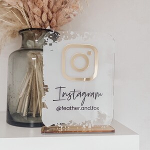 Mirror Social Media Acrylic Paint Splash Sign for Business, Instagram ...