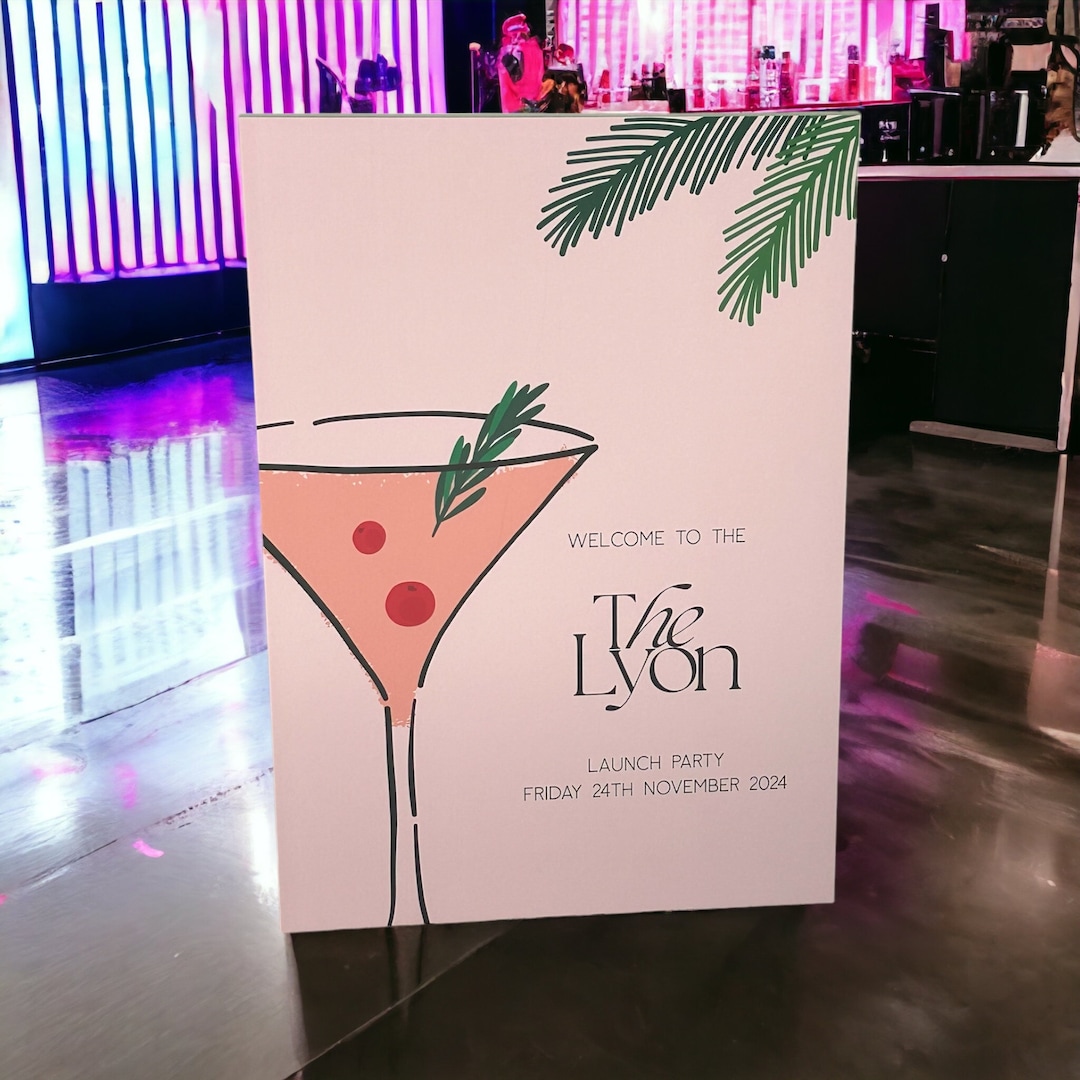 Launch Party Personalised Welcome Sign, Bespoke Event Signs, Luxury ...