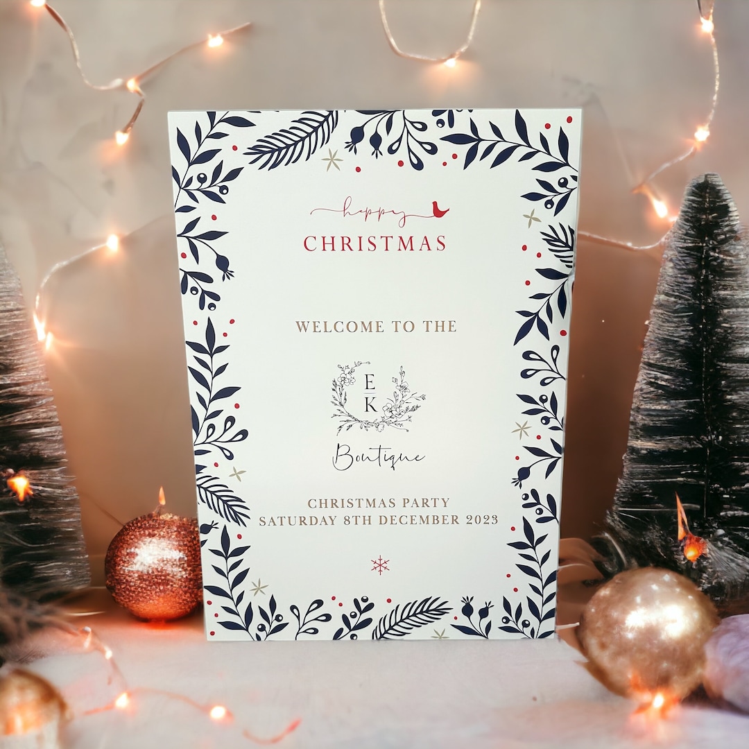 Works Christmas Party Welcome Sign, Luxury Business Signage, A1, A2 ...