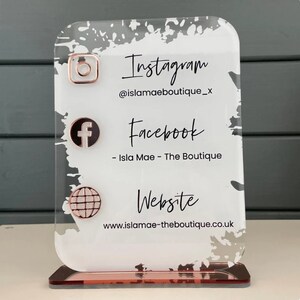 Luxury Social Media Acrylic Paint Splash Sign for Business, Instagram ...