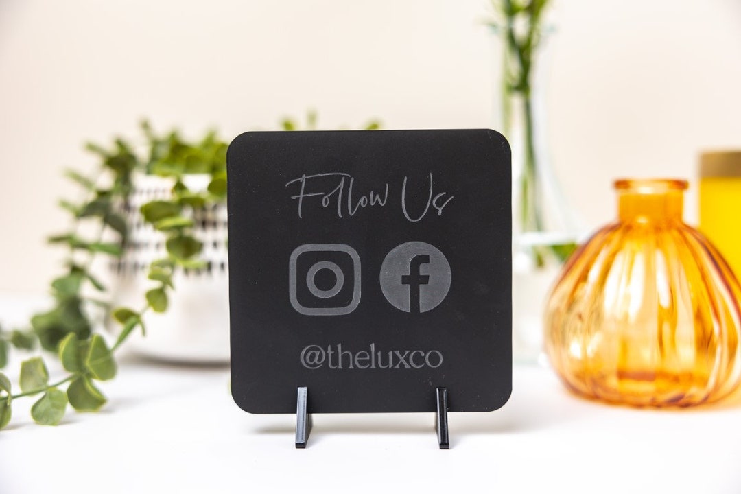 Follow Us on Social Media Shop Sign, Show, Event Signs, Instagram ...