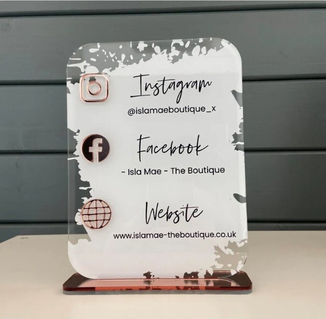 Luxury Social Media Acrylic Paint Splash Sign for Business, Instagram ...