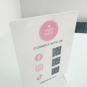 Connect With Us Multi QR Code Social Media Business Sign, Follow Us ...