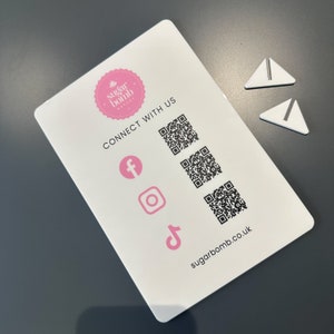 Connect With Us Multi QR Code Social Media Business Sign, Follow Us ...