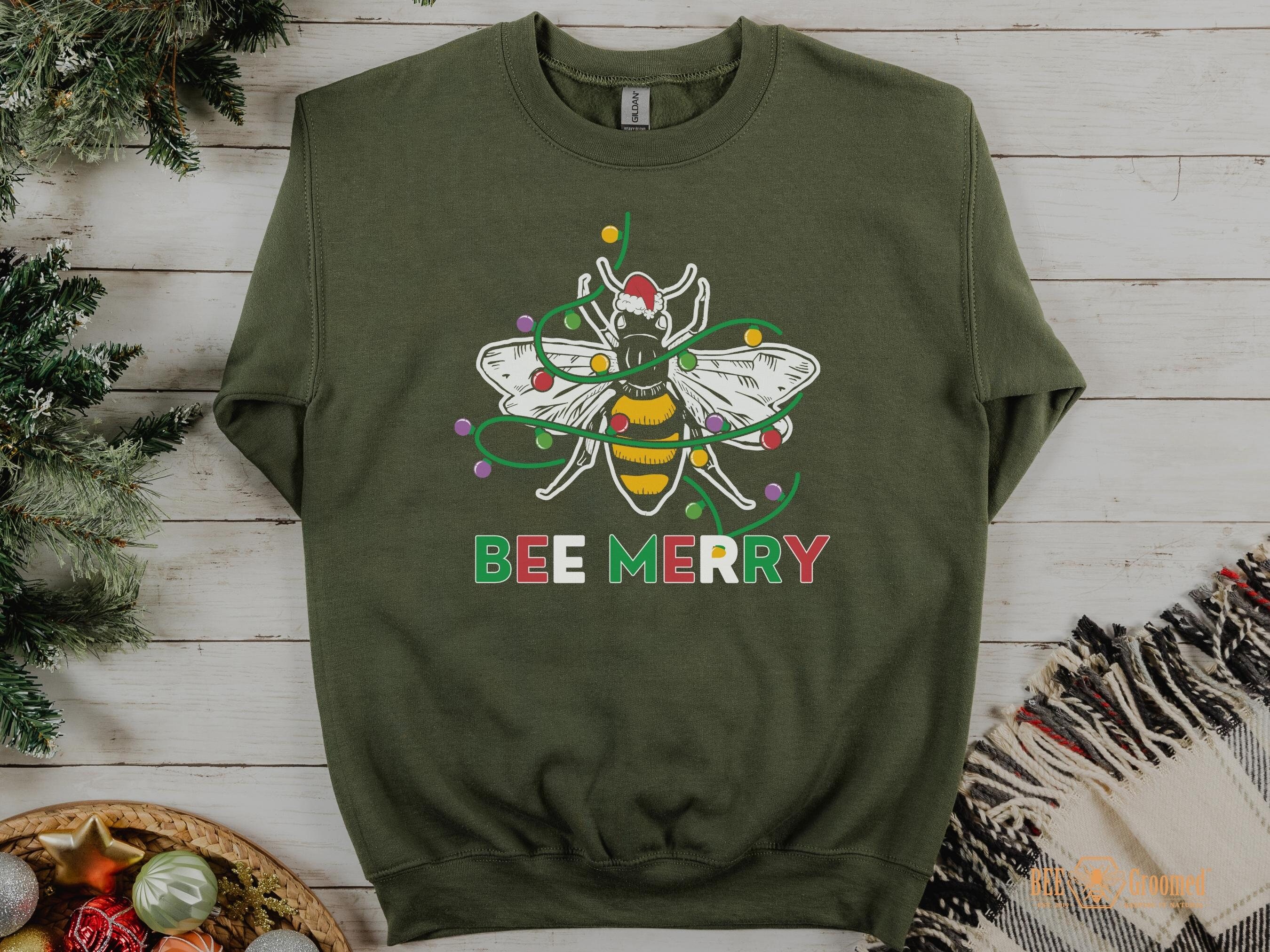 Bee Merry Funny Christmas Sweatshirt Tangled Christmas Light - Etsy