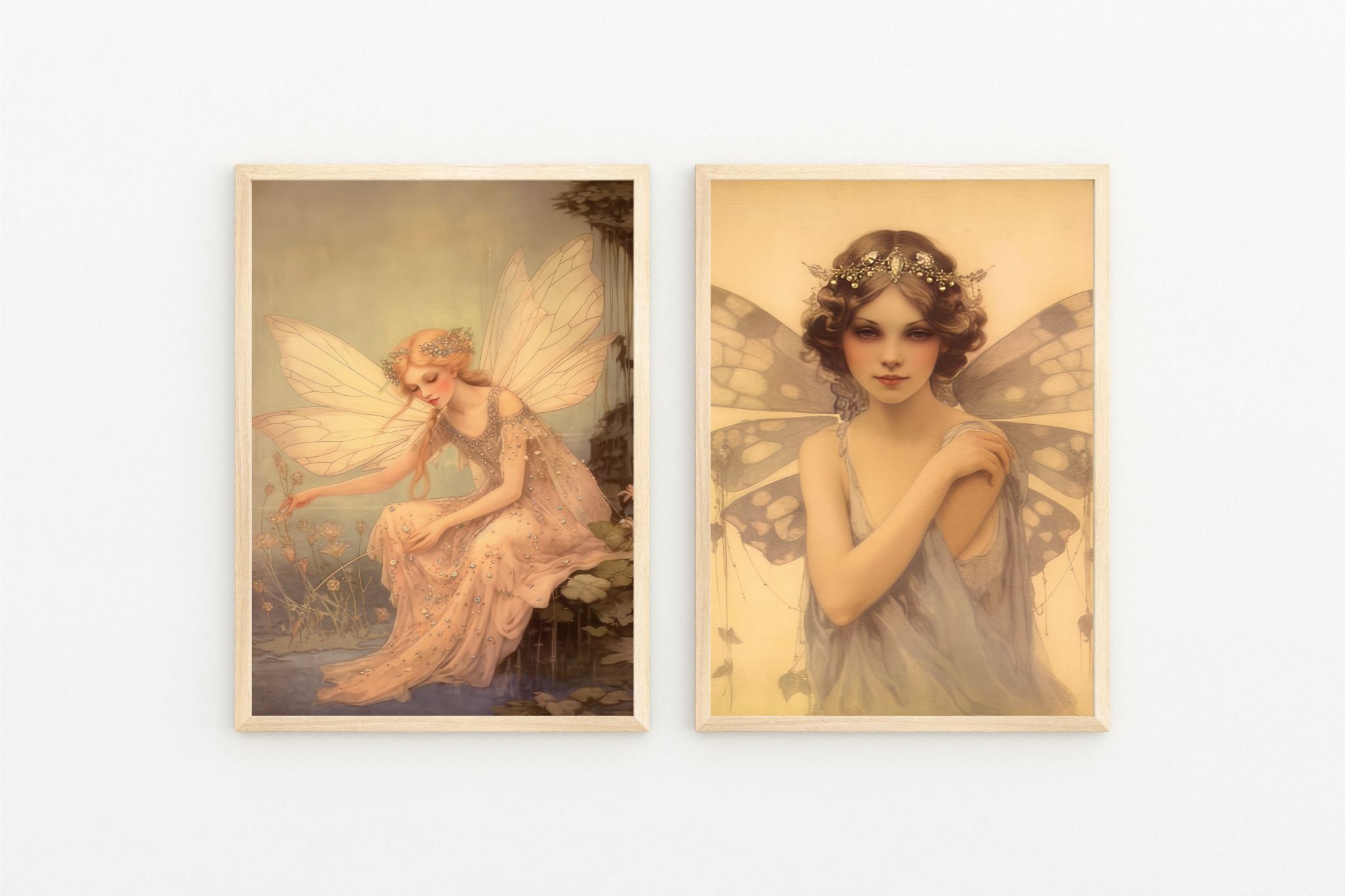 Fairy Print Set Fairy Wall Art Fairycore Decor Set of 2 Prints Digital ...