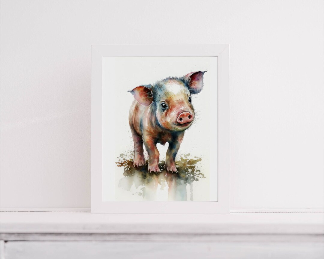 Pig Print Digital Download Pig Decor Farm Nursery Decor Cute Pig ...