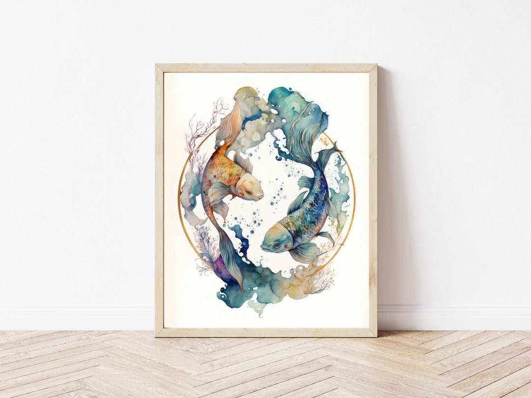 Pisces Print - Pisces Wall Art | Digital Download | Zodiac Print ...