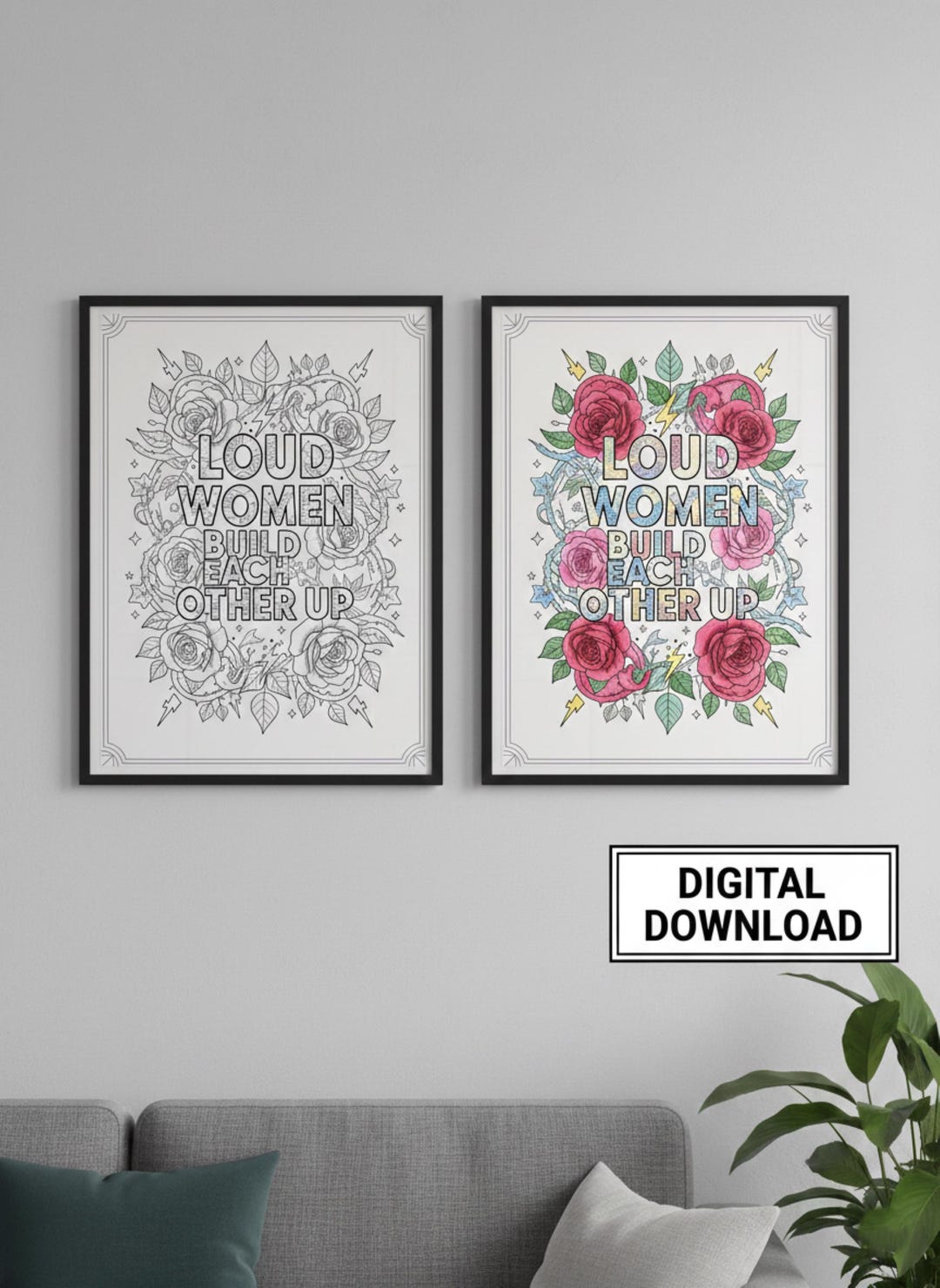 Loud Women Build Each Other up Coloring Page, Large Poster Size ...