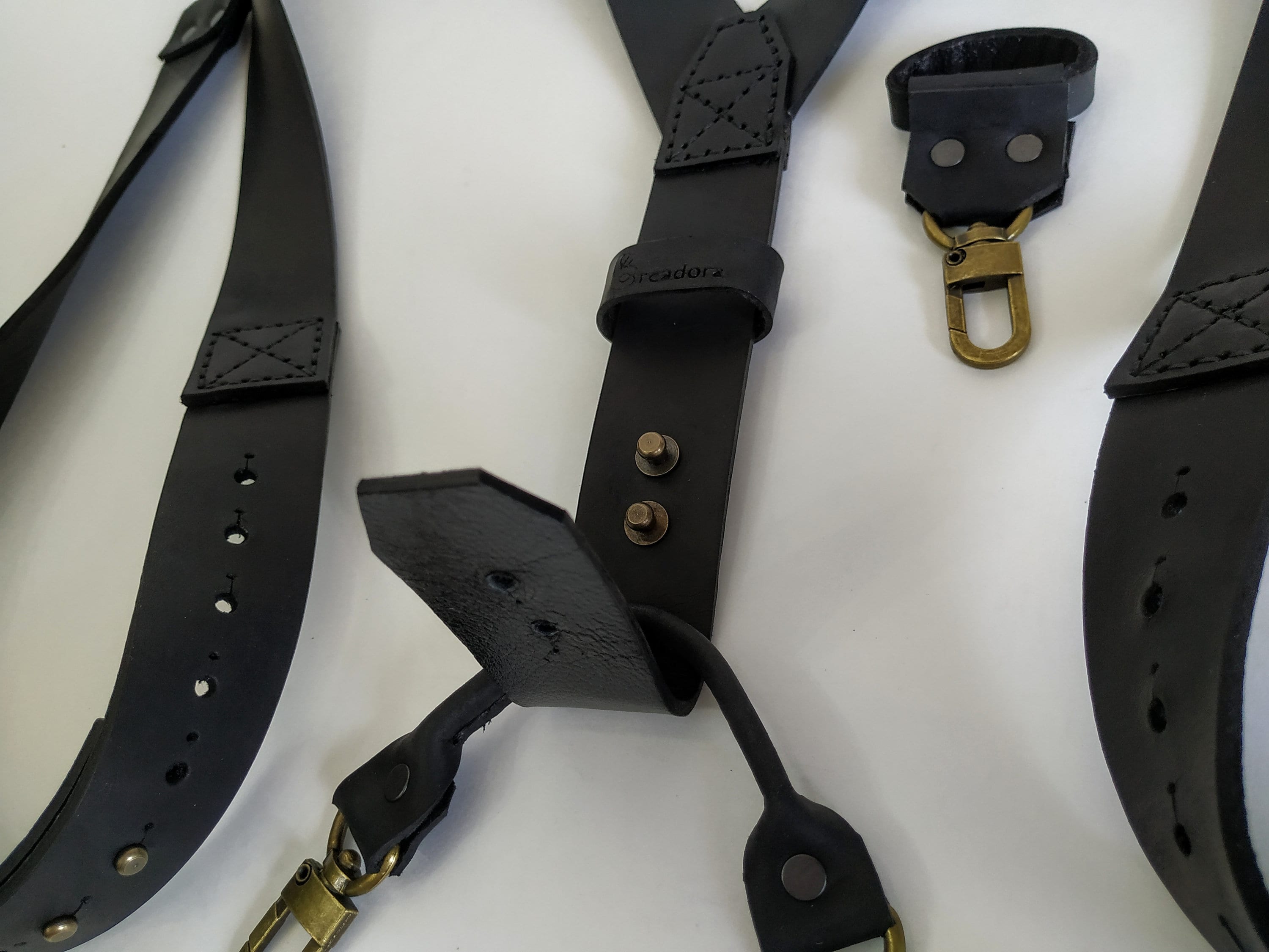 Leather Suspenders Handmade Leather Suspender Black - Etsy