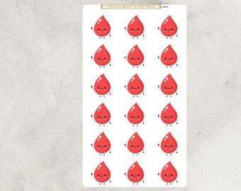 Blood Drop Stickers - Etsy