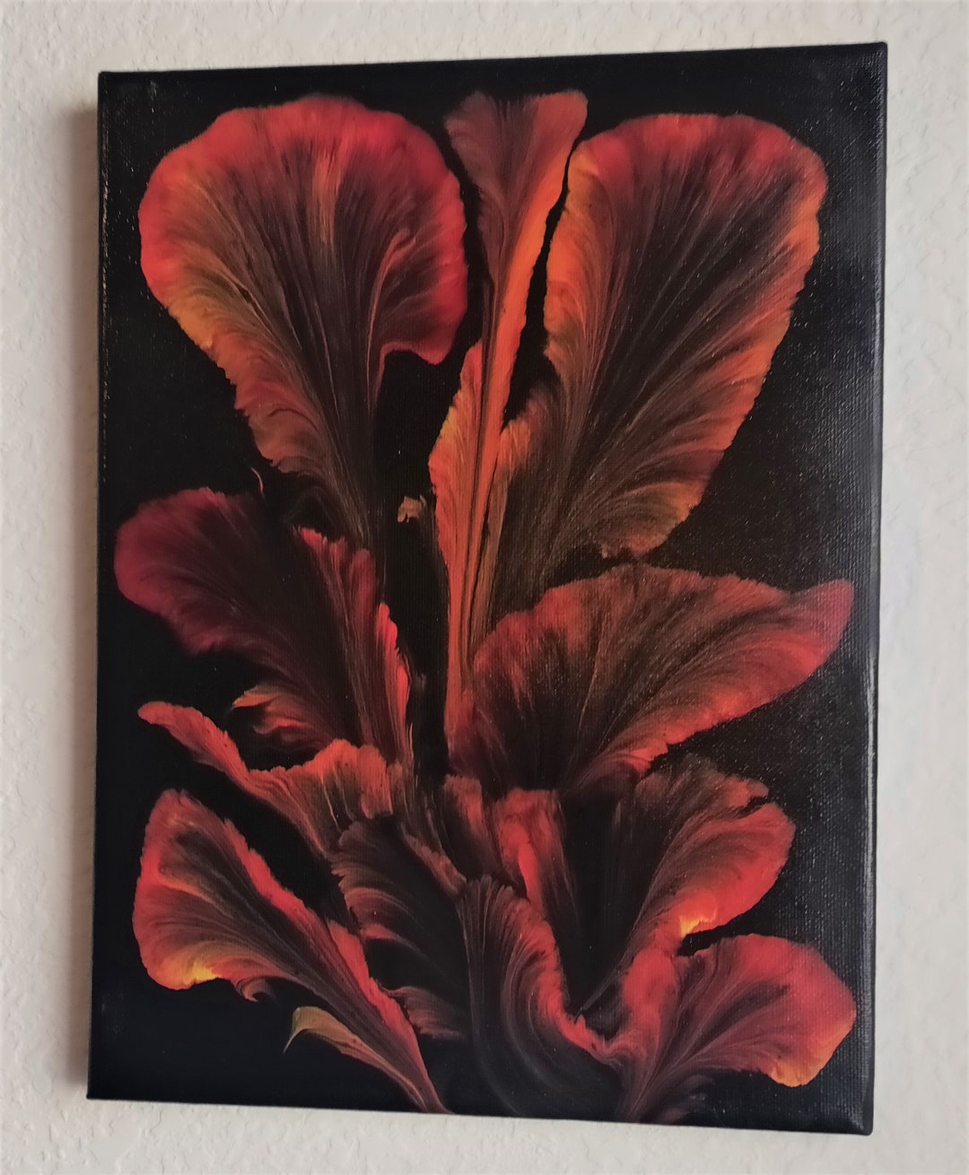 Flower1 Red & Black String Art Painting - Etsy