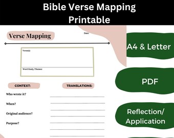 Printable Verse Mapping Pages Scripture Study Map Out Bible - Etsy
