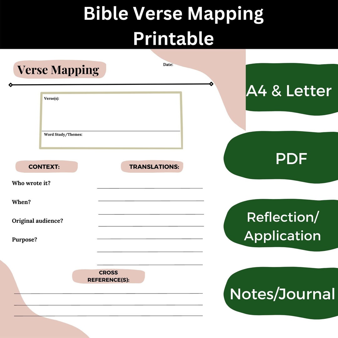 Bible Verse Mapping Printable: Perfect for Bible Study and Journaling ...