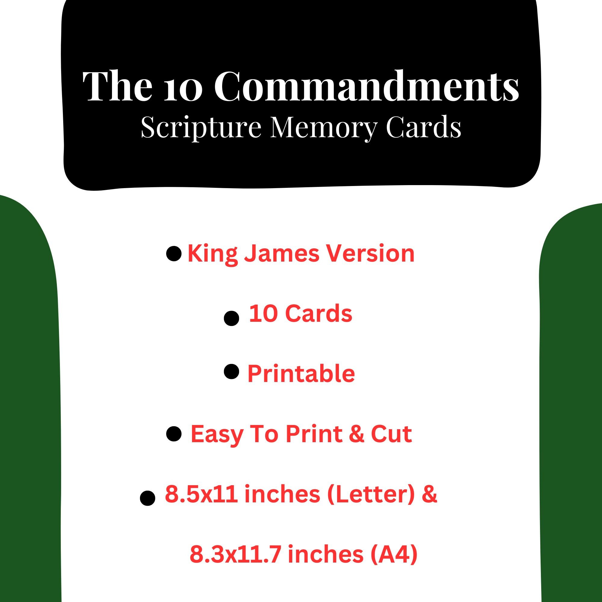 Ten Commandments Printable Scripture Cards | Scripture Meditation Flash ...