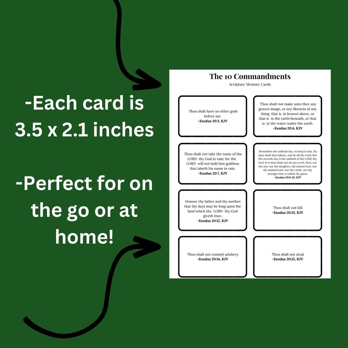 Ten Commandments Printable Scripture Cards | Scripture Meditation Flash ...