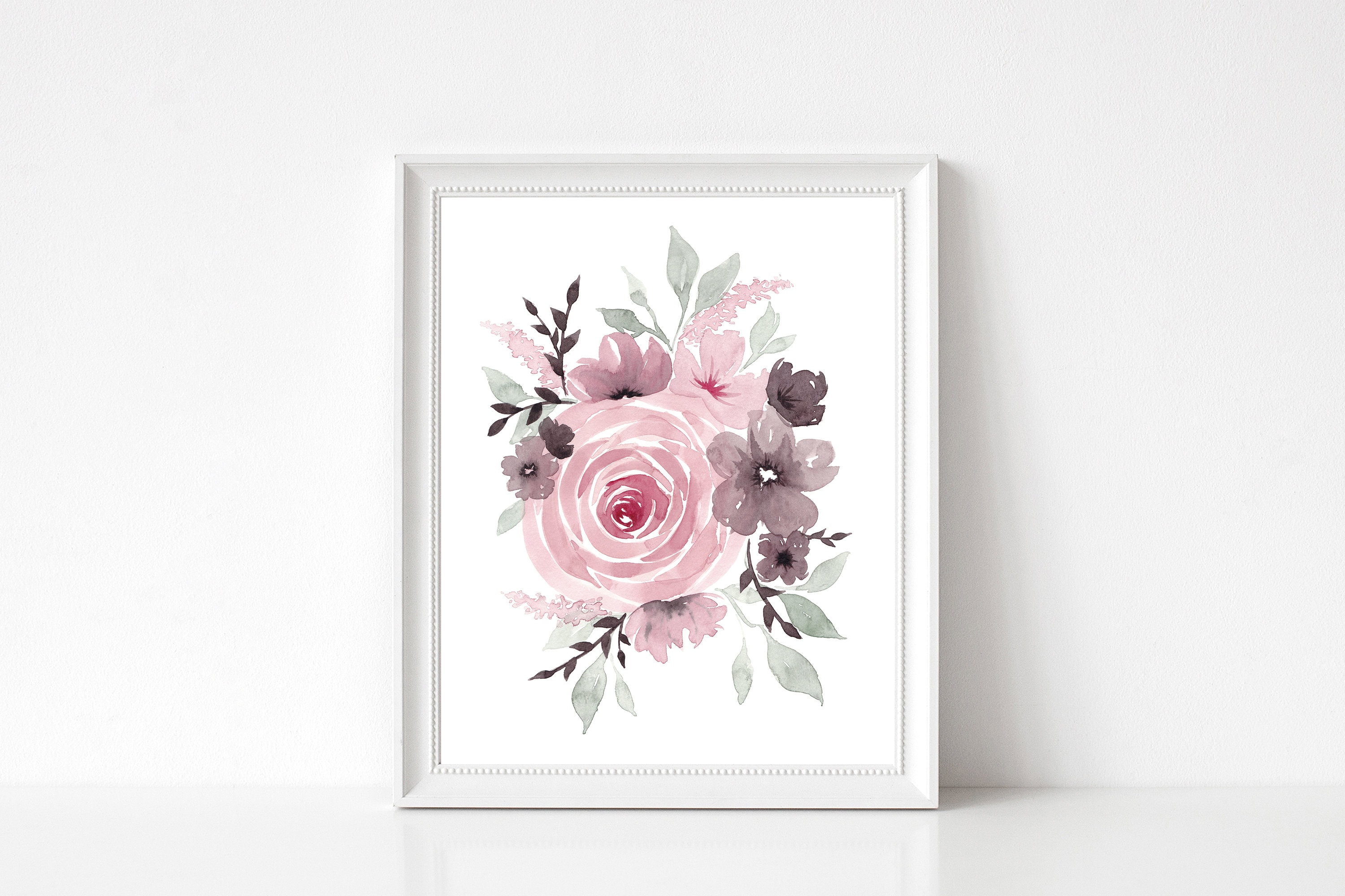 Printable Watercolor Floral Wall Art | Digital Wall Art Print | Home ...