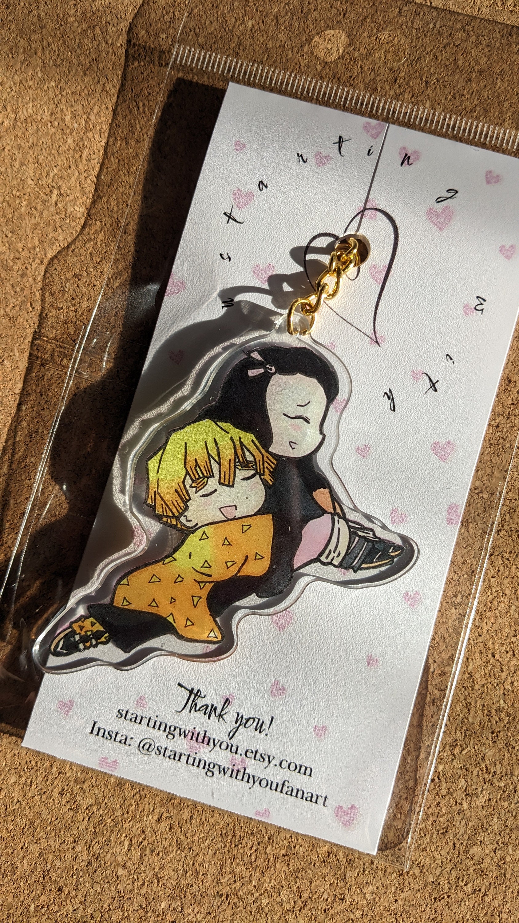 Zenitsu and Nezuko Demon Slayer Keychain - Etsy