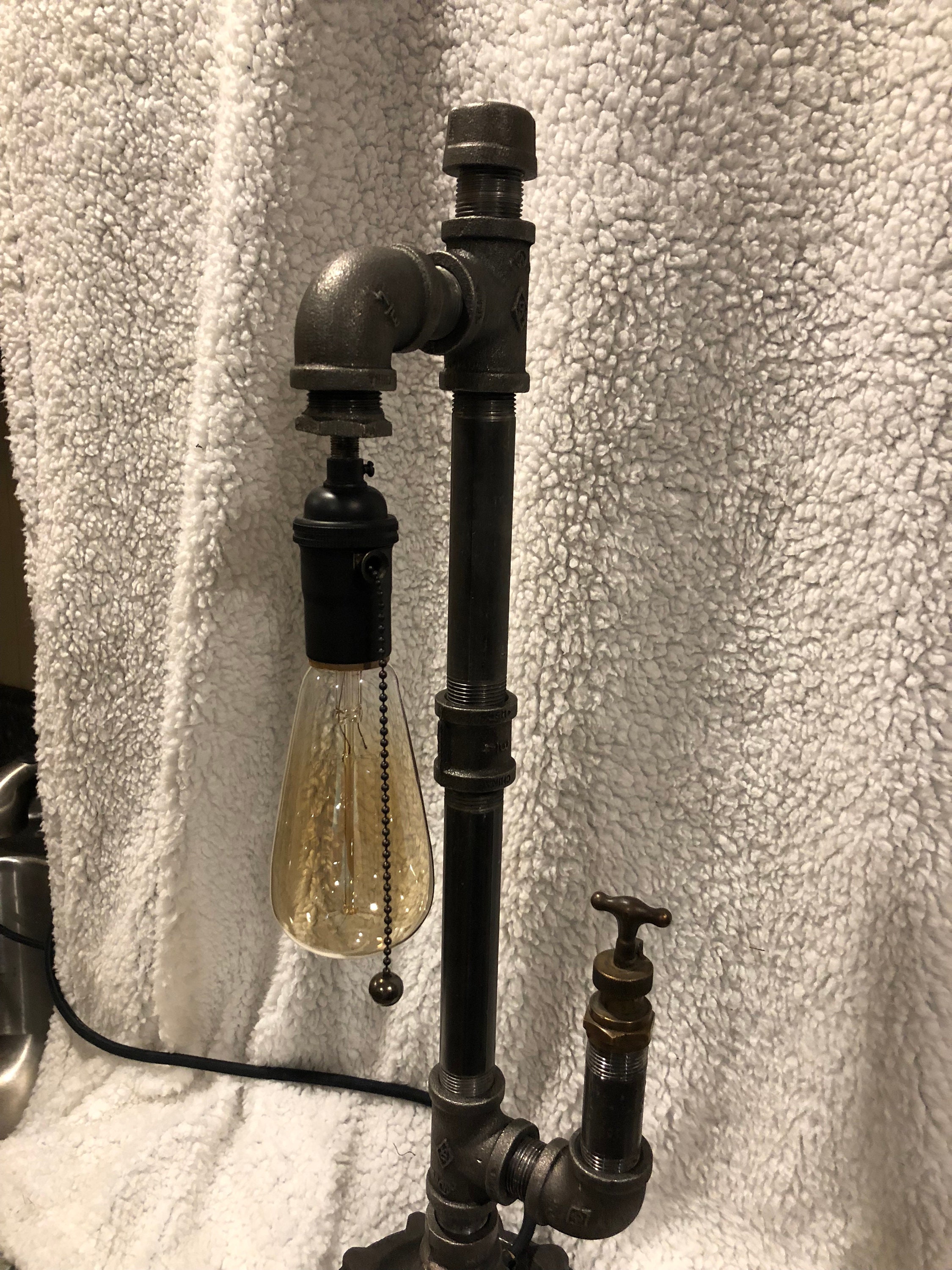 Steam Punk Black Iron Pipe Table Lamp With Antique Parts .#. 135 ...