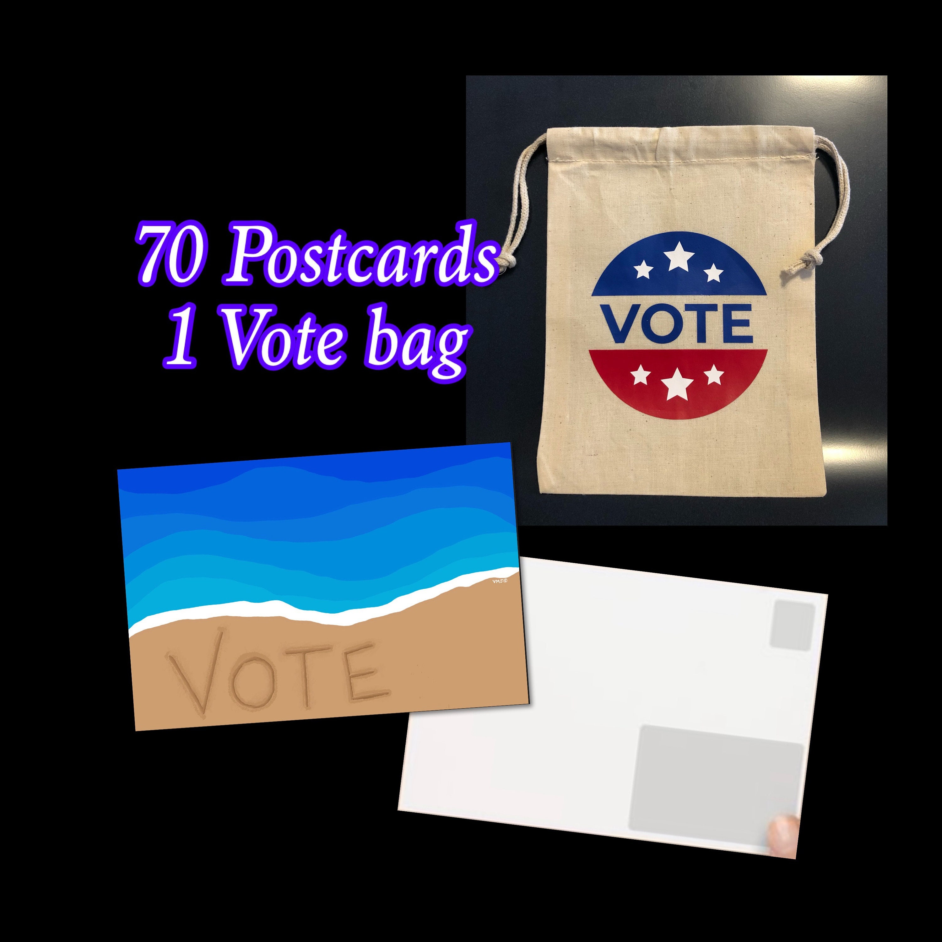 Blue Wave Vote Postcards writable surface uncoated | Etsy