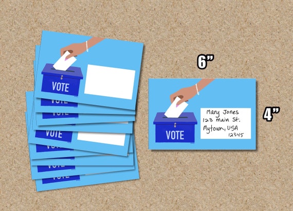 Ballot Box Vote Postcards with womans hand writable surface | Etsy
