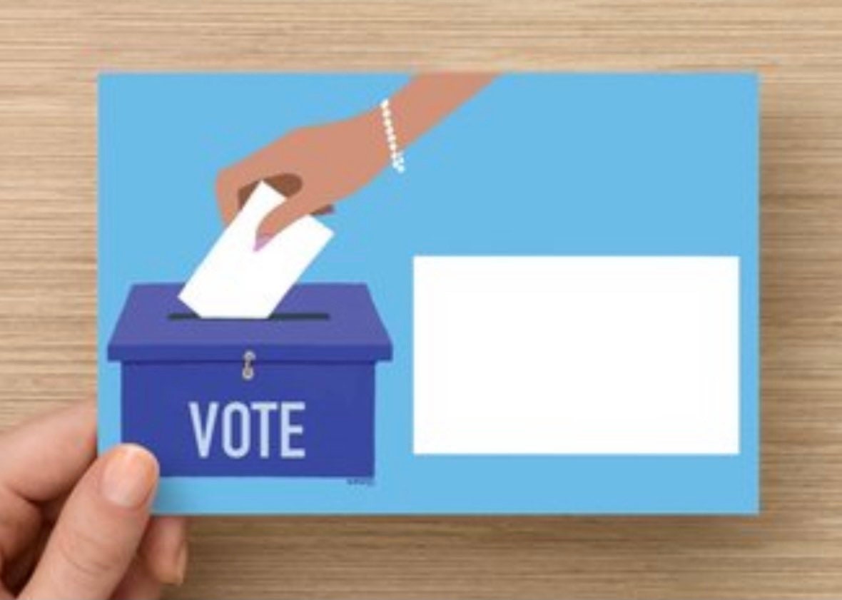 Ballot Box Vote Postcards With Woman’s Hand, Writable Surface, Uncoated ...