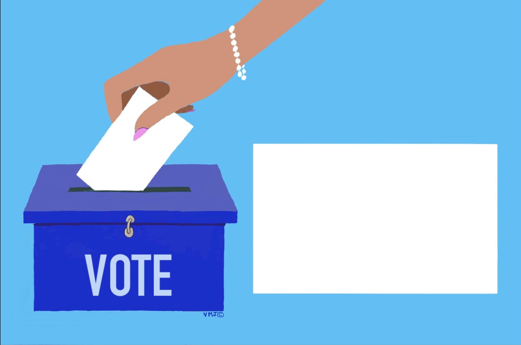 Ballot Box Vote Postcards With Woman’s Hand, Writable Surface, Uncoated ...