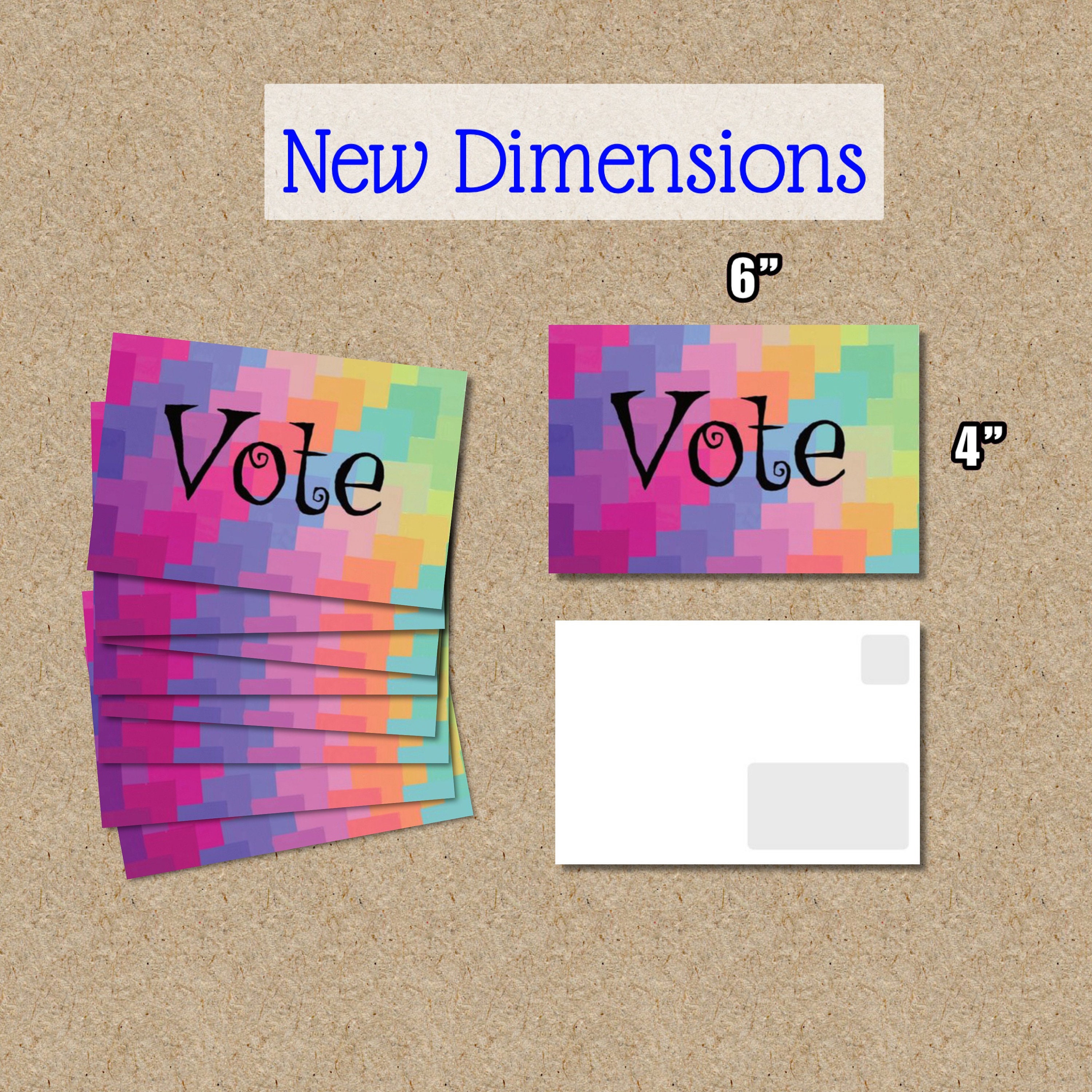 Vote Postcards Colorful Voter Reminder Postcard Postcards to - Etsy