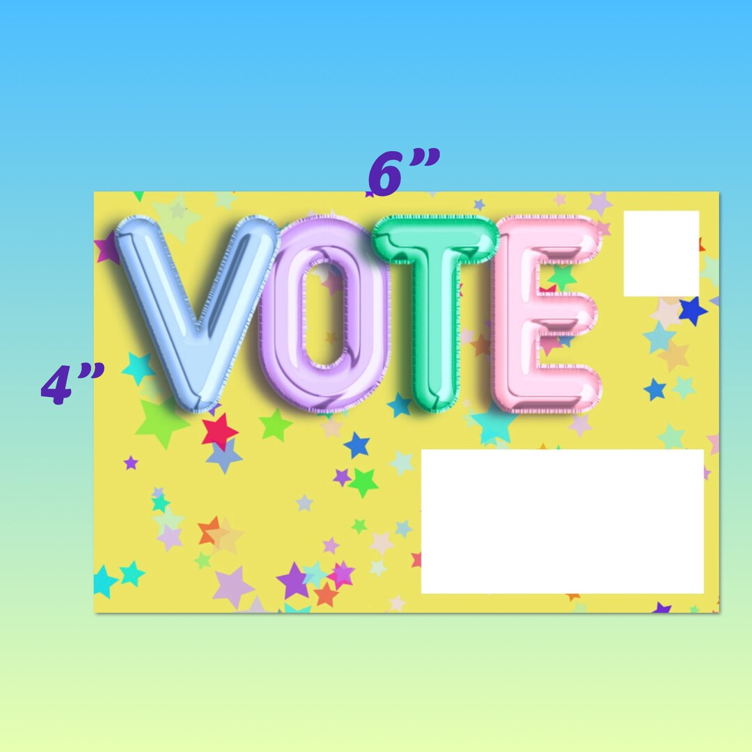 Party Balloons Themed Vote Reminder Postcards - Etsy