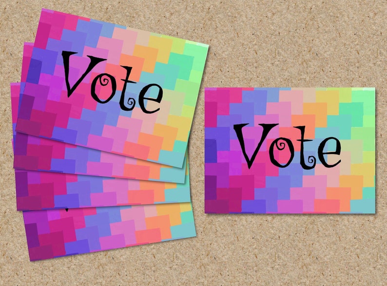 Vote Postcards Colorful Voter Reminder Postcard postcards to | Etsy