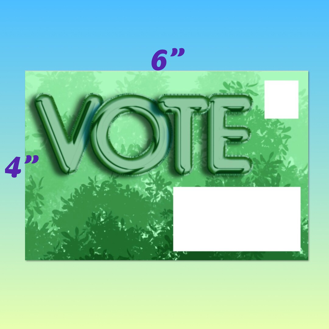 Green Themed Vote Reminder Postcards - Etsy