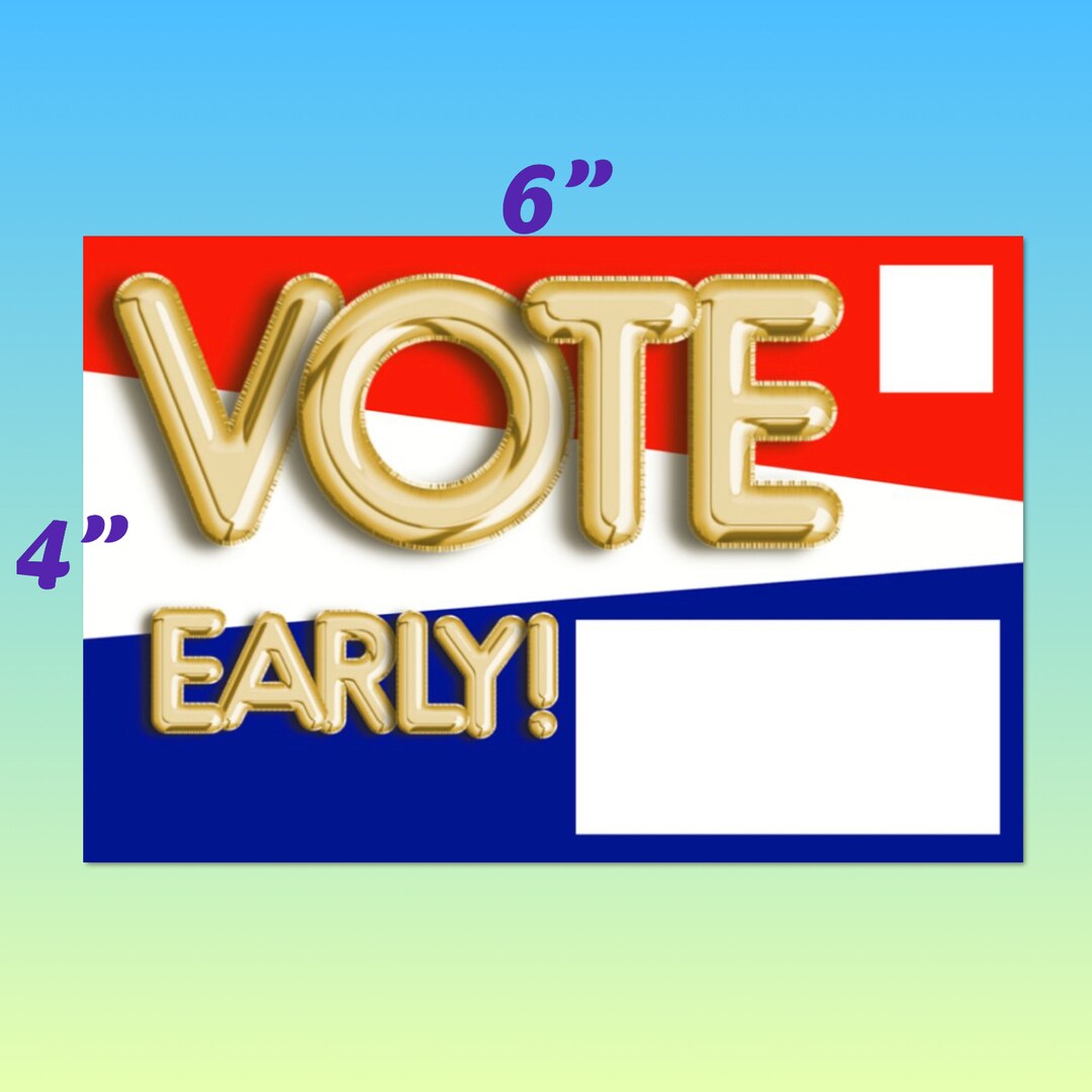 Vote Early Postcards: Uncoated Blank Reminder Cards (4” X 6”) - Etsy