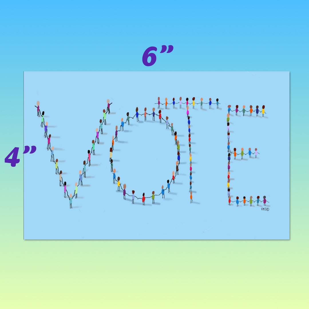 People Vote Postcards, People Working Together Voter Reminder Postcard ...