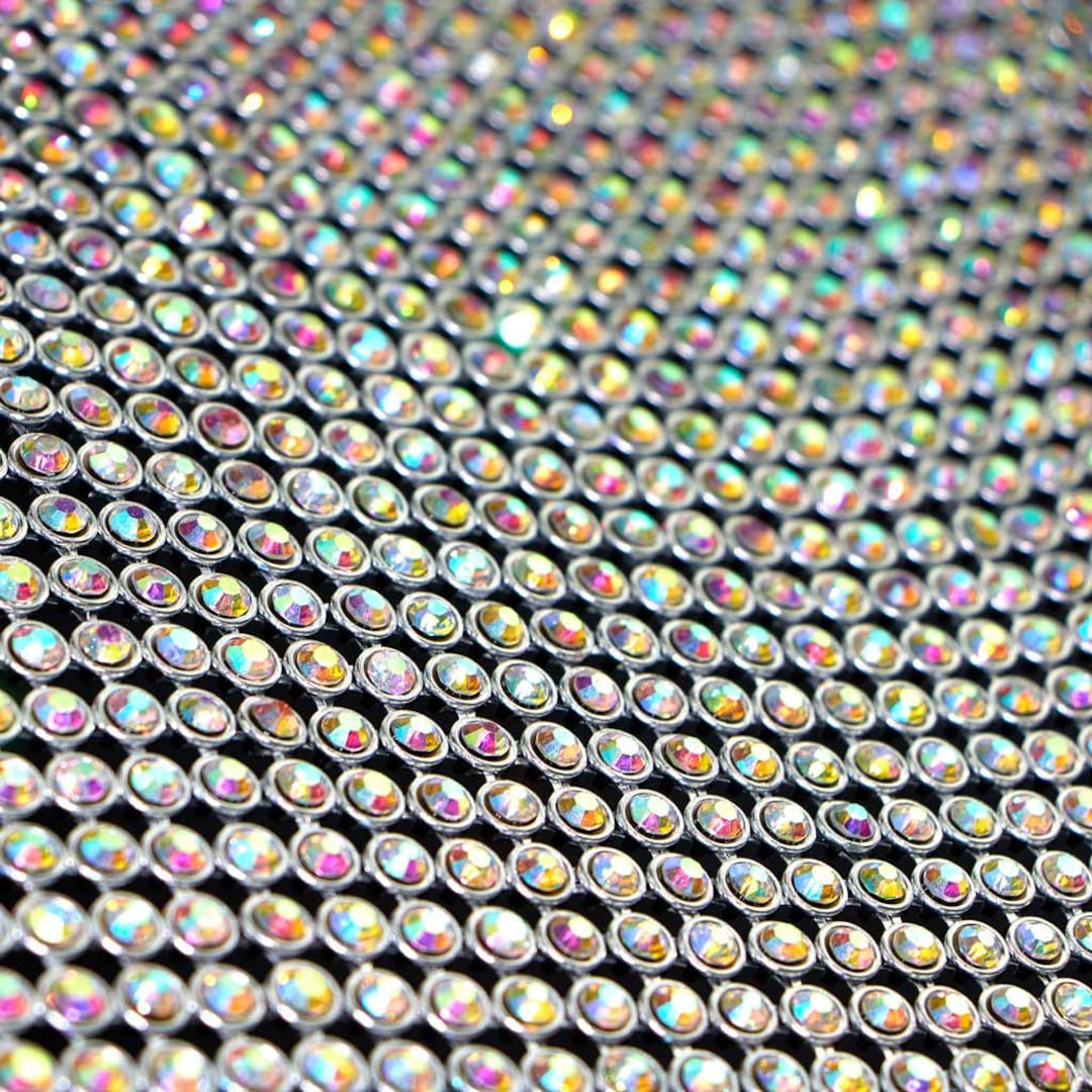 Rhinestone Aluminum Scale Mesh Fabric | Blue Moon Fabrics - Etsy