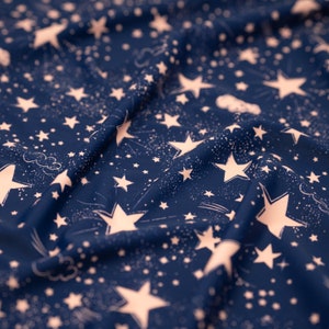 Star Bright Printed Spandex Fabric | Blue Moon Fabrics - Etsy