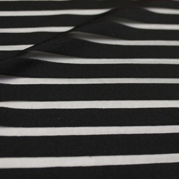 Striped Black Mesh Fabric - Etsy