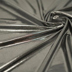 Mercury Titanium Foiled Spandex Fabric | Blue Moon Fabrics - Etsy