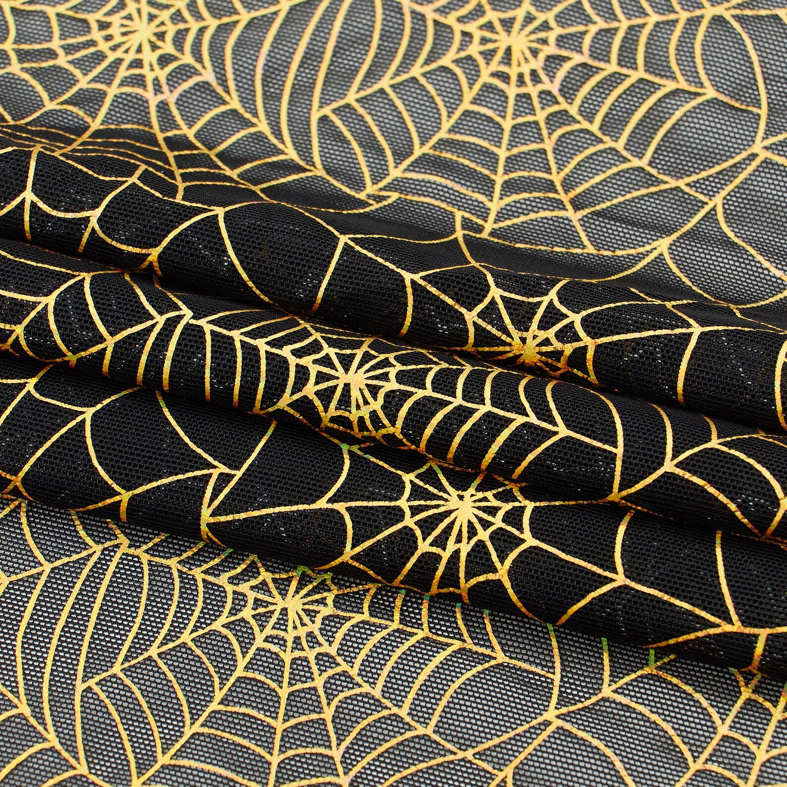 Spiderweb Foiled Mesh Spandex Fabric | Blue Moon Fabrics - Etsy