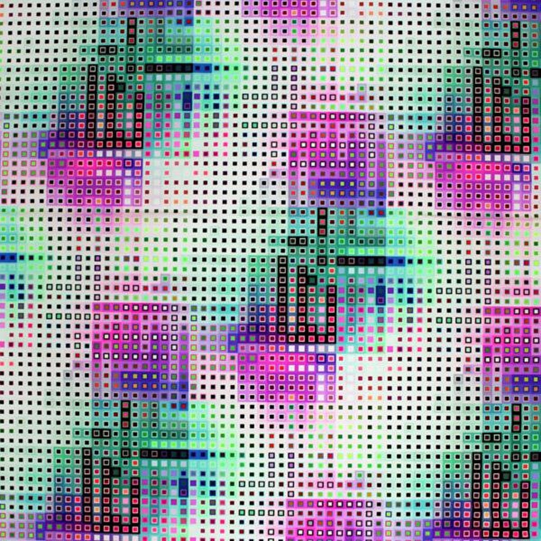 Digital Tetris Printed Spandex | Blue Moon Fabrics - Etsy